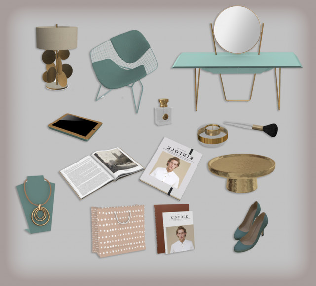 Дамский столик | MDN Kalan Vanity Set by Modern - Мебель для Sims 4 ...