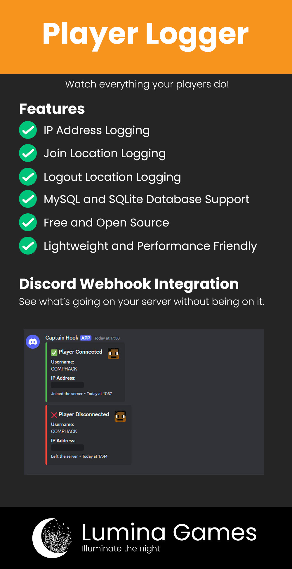 ⭐ Player Logger ⭐ | [1.8-1.21] MySQL, IP Logging, Join Location and ...
